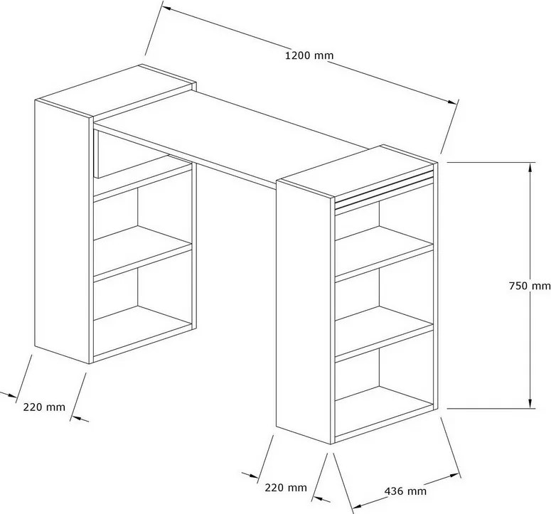 Pracovní stůl Handy Walnut and White
