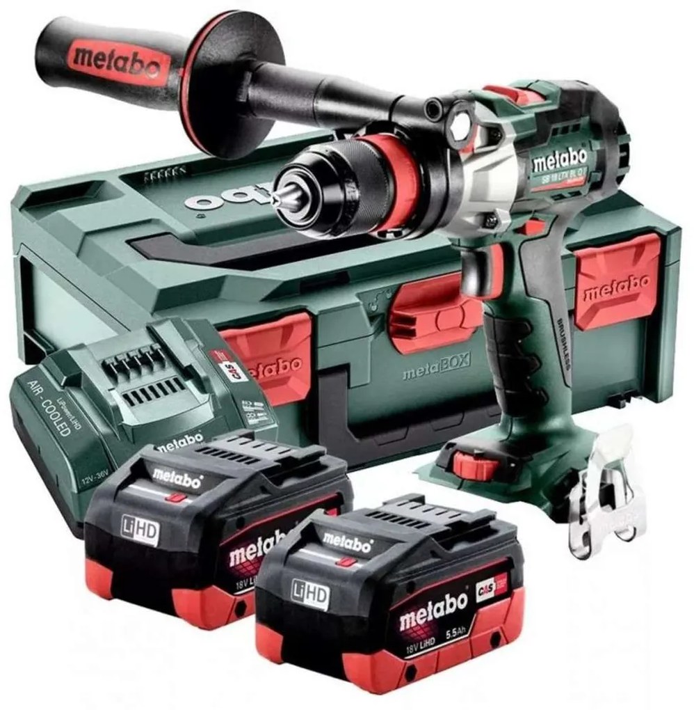 Metabo - 18V AKU vrtačka s příklepem, 2x aku 5,5 Ah LiHD, nabíječka 602361660