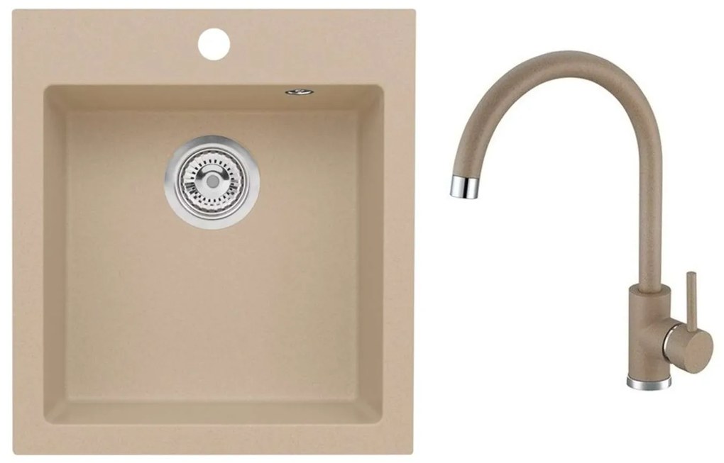 Alveus - Set dřezu Cortina 20 a baterie Kati, beige SETA25964