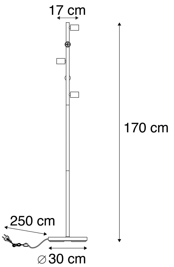 Skandinávská stojací lampa černá 5-světlo - Facil Tube