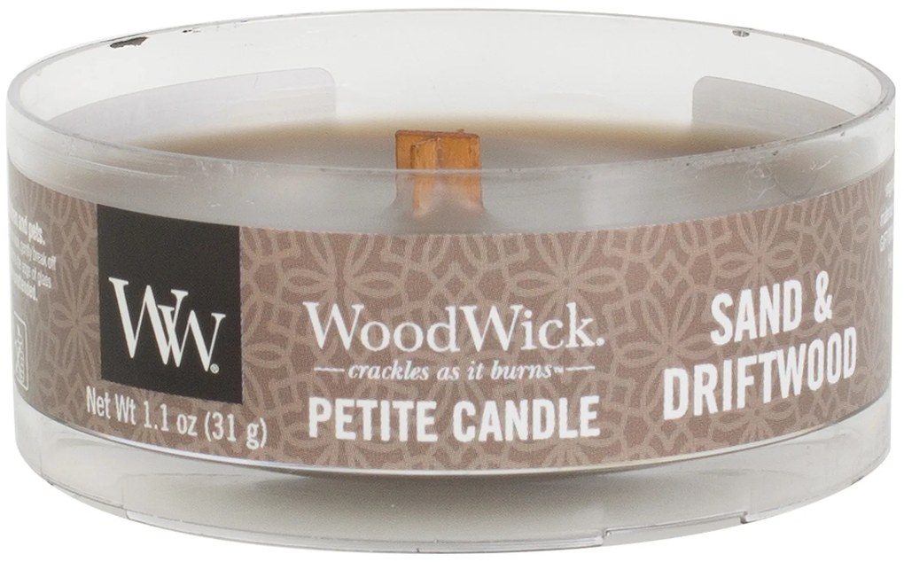 WoodWick vonná svíčka Petite Sand & Driftwood