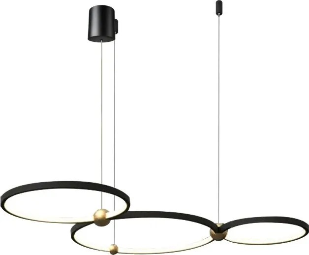 Toolight - Ring 30-40-50, LED závěsné svítidlo + dálkové ovládání APP752-30-40-50, černá, OSW-08889