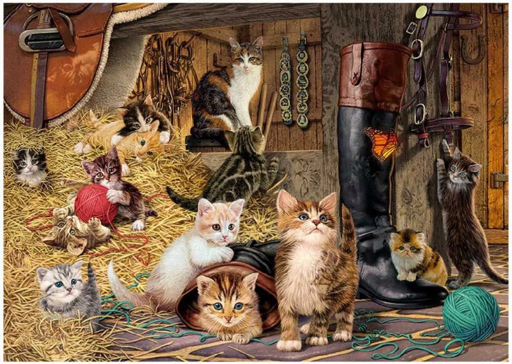 DINO Puzzle 1000 dílků Kočičky skrytá tajemství 66x47cm skládačka v krabici dn532656