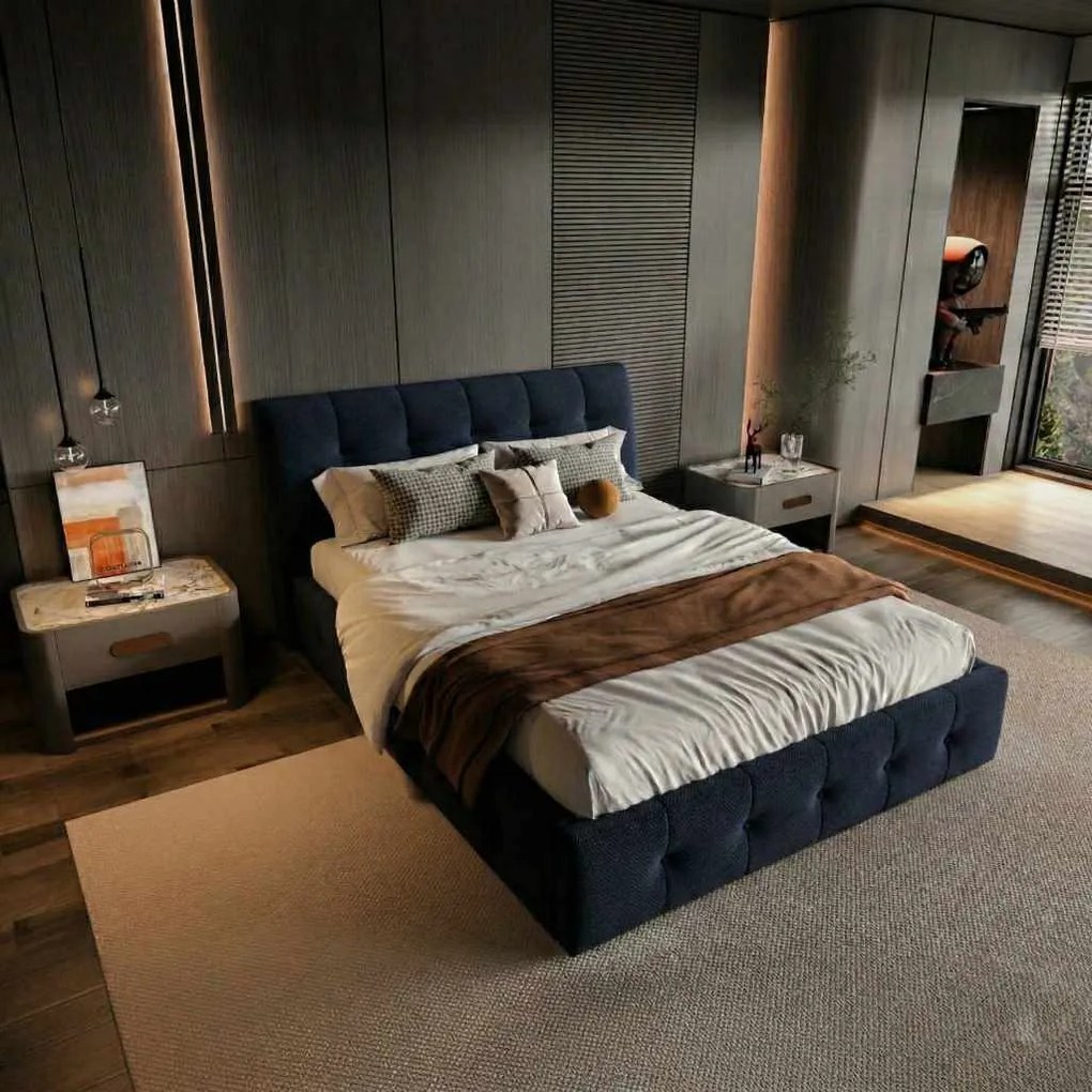 MOS Čalouněná postel LETTO Vogue 180x200 cm Barva látky Vogue: Černá (Vogue 18)