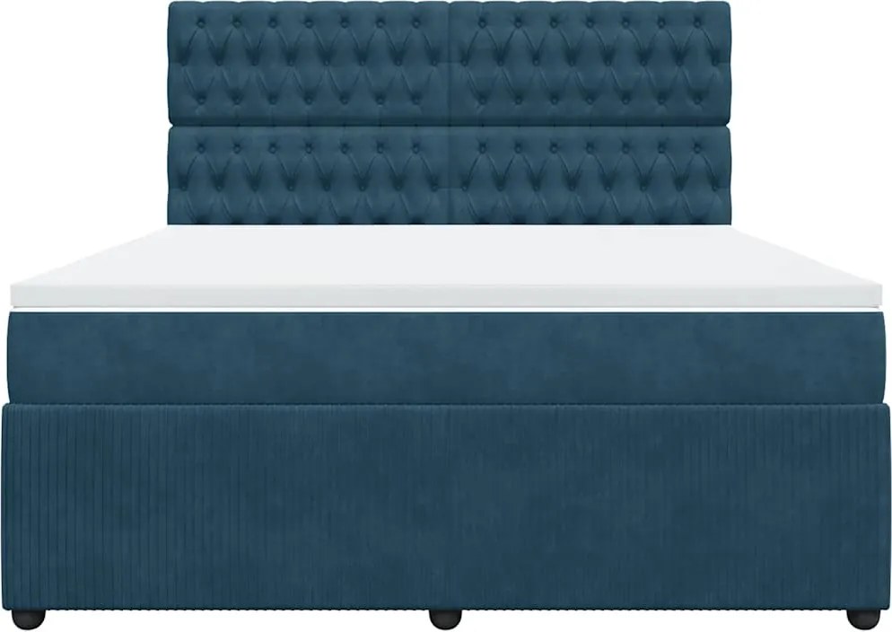 Box spring postel s matrací modrá 180 x 200 cm samet 3294716