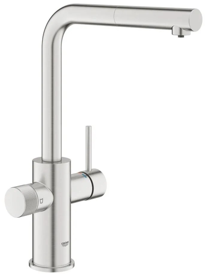 GROHE 30601DC0 - Dřezová baterie BLUE PURE s výsuvnou koncovkou nerez