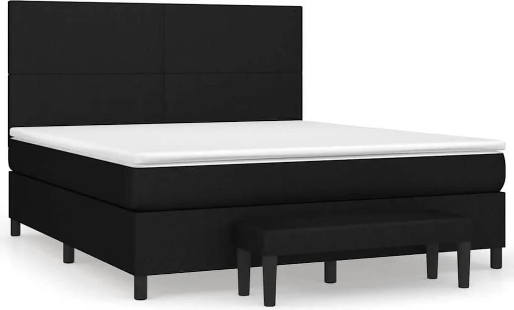 Box spring postel s matrací černá 180x200 cm textil 3136455