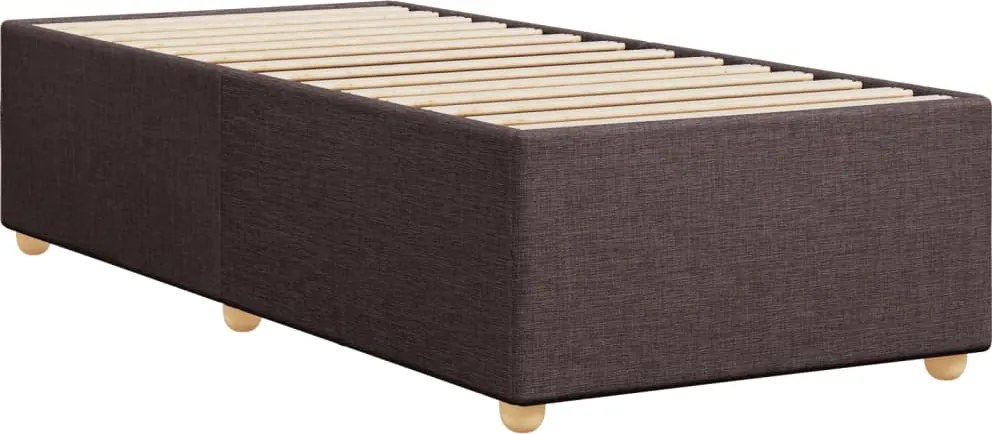Rám postele bez matrace tmavě hnědá 90 x 190 cm textil 3284697