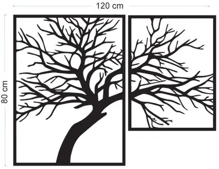 Dvoudílný dřevěný obraz Strom života - harmonie a elegance | SENTOP PR0221