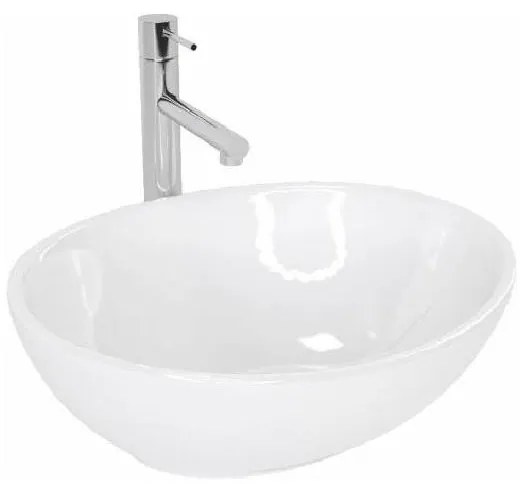 REA-U0133 - Umyvadlo na desku SOFIA 34,5x41 cm keramika/lesklá bílá REA-U0133