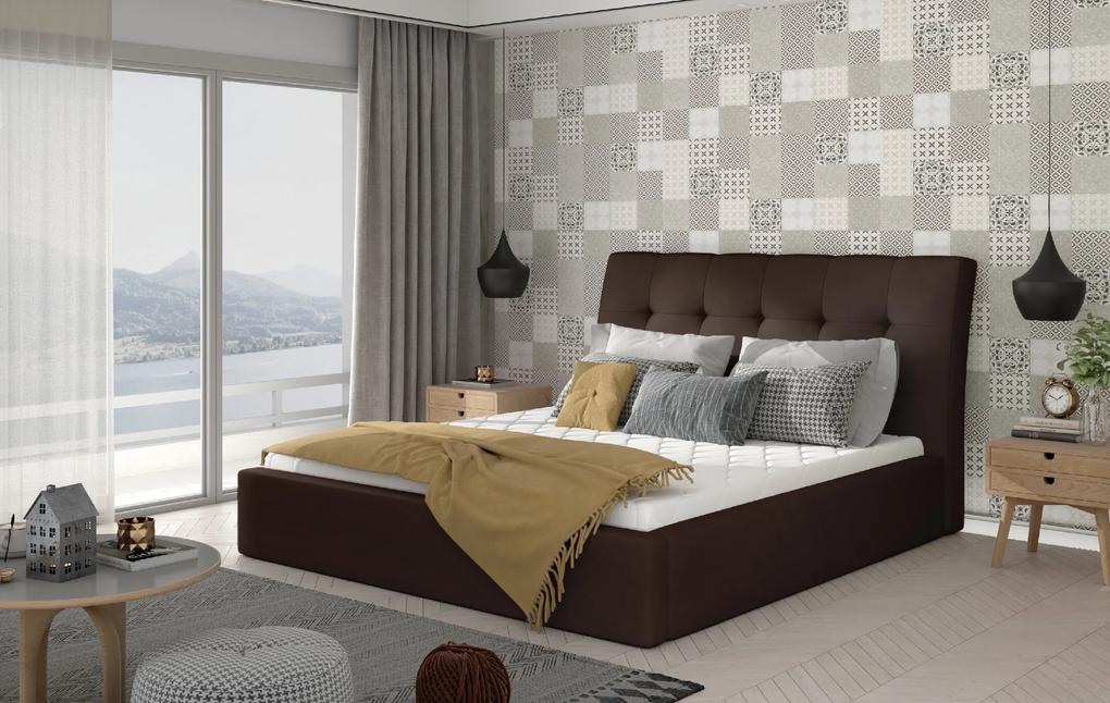 Eltap Čalouněná postel Inge s úložným prostorem Materiál a barva potahu: Grande 81 - šedá, Rozměry (cm): 200x200