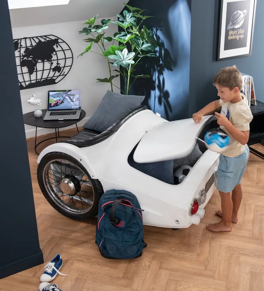 Bílo-černá kovová designová pohovka ve tvaru auta Car - 127*99*80cm