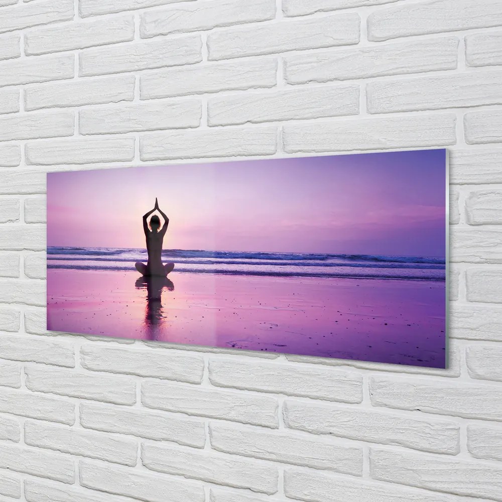 akrylový obraz Žena moře Yoga 120x60 cm