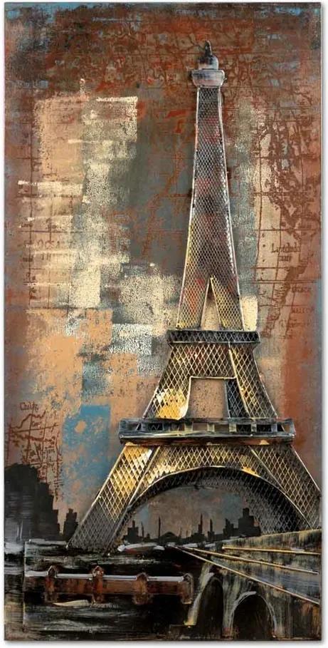 Artium Obraz - Eiffelova věž, ruční olejomalba na kovu - DOR062