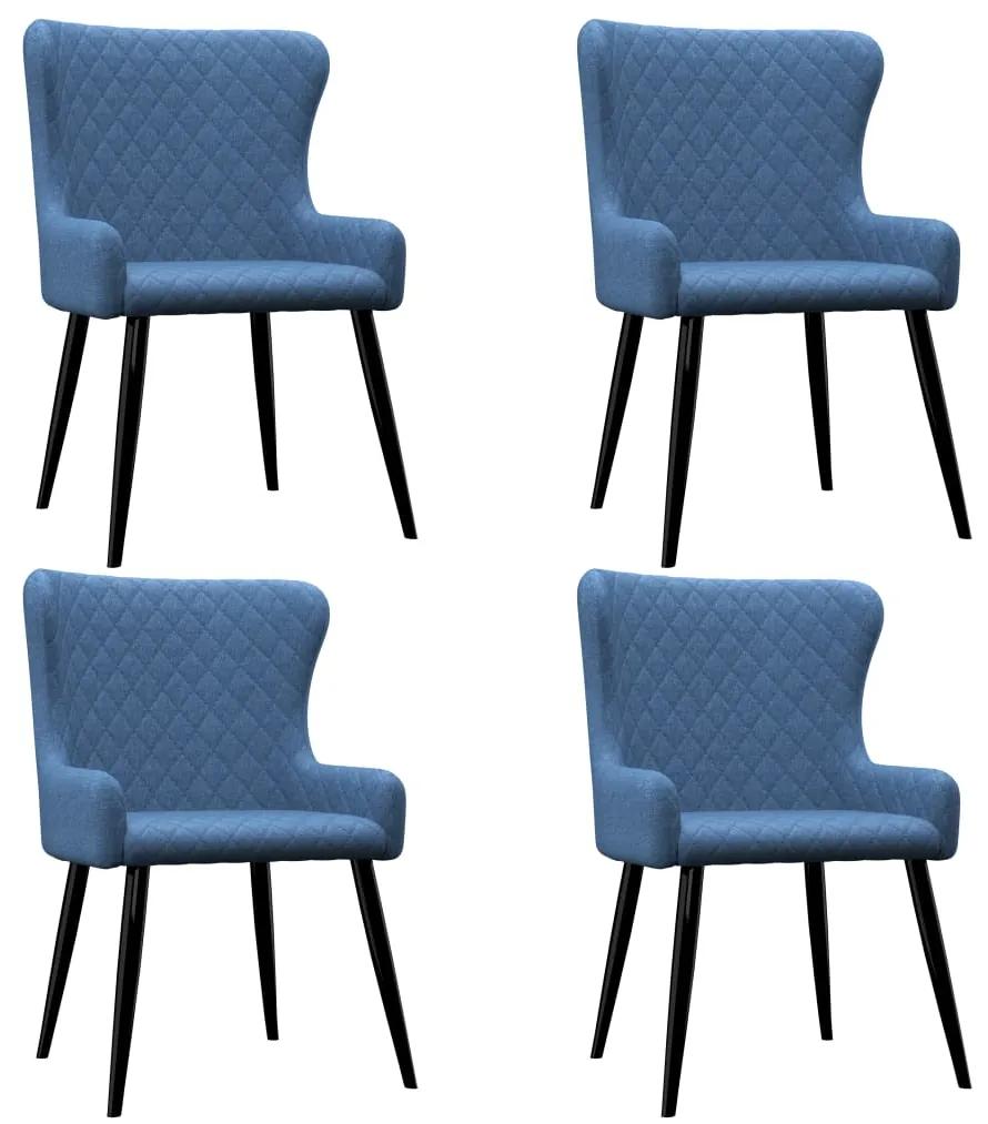 278807 vidaXL Jídelní židle 4 ks modré textil