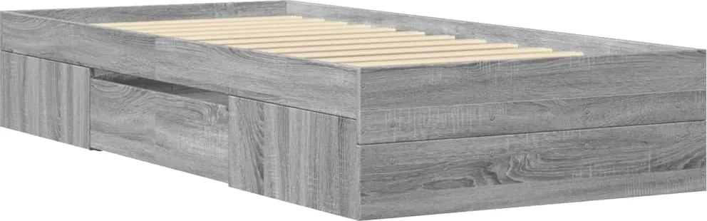 Rám postele šedý sonoma 90 x 200 cm kompozitní dřevo 3295497