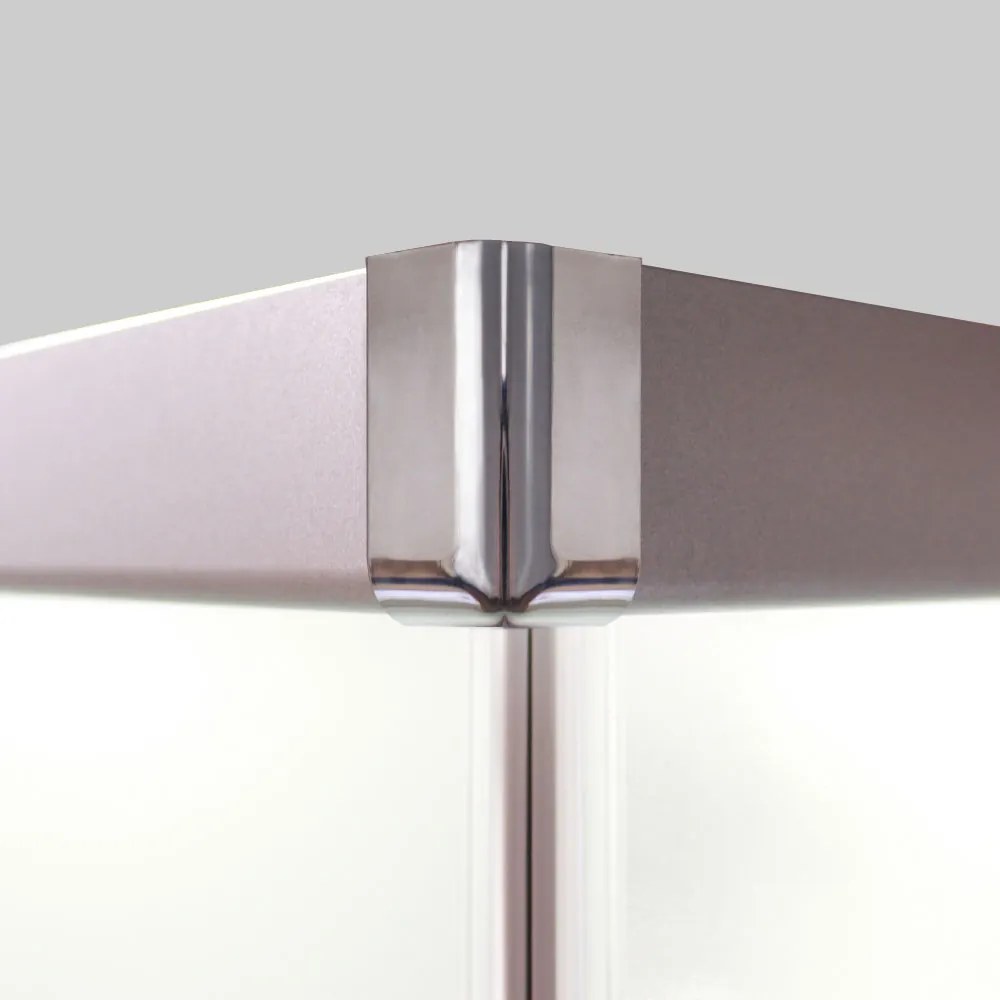 Mereo Mereo, Sprchový box bez střechy, čtvercový, satin ALU, sklo Point, zadní stěny bílé, CK34122KBW