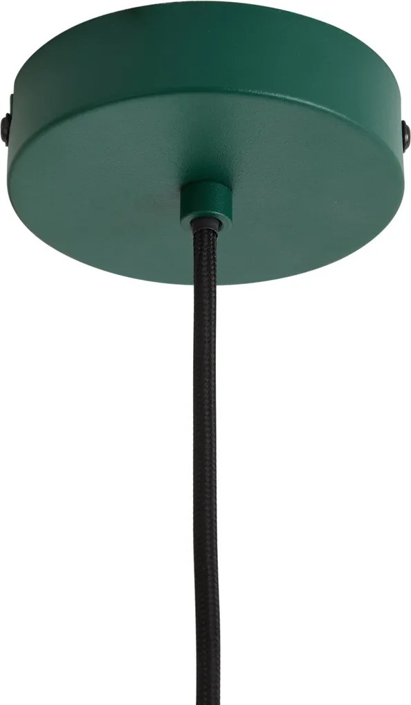 Retro zelená závěsná lampa se zeleným sklem - Giselle
