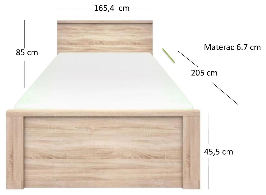 Manželská postel 160 cm Noella (dub sonoma) (bez roštu a matrace). 1053144