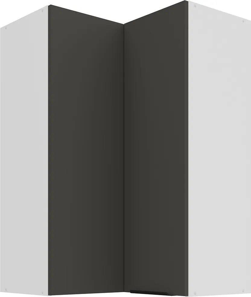 ARIA po | horní kuchyňská skříňka 60x60 GN-90 2F (90°) rohová s policemi | VYSOKÁ | 60x60 cm | bílá/šedá grafit