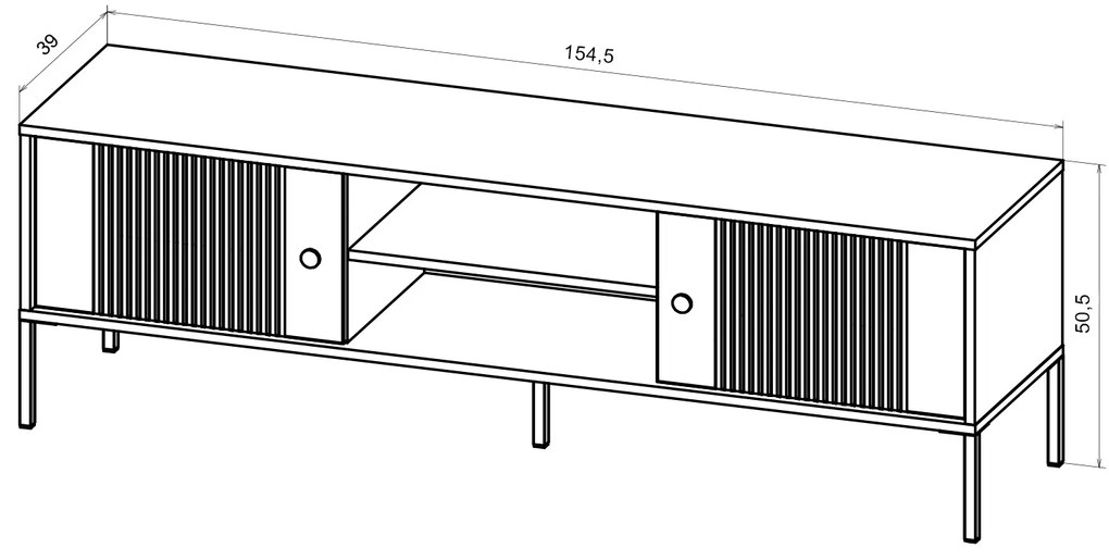 TV stolek Iseo I 154,5 cm zelený