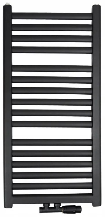 Regnis Elba, Topné těleso 540x1435mm se středovým připojením 50mm, 702W, černá, ELBA140/50/D5/BLACK
