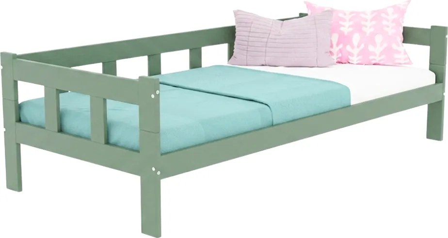 Benlemi Jednolůžko FENCE 4v1 se zábranou 90x200 cm + matrace ADAPTIC Zvolte barvu: Bílá, Zvolte zábranu: S otevřeným vstupem