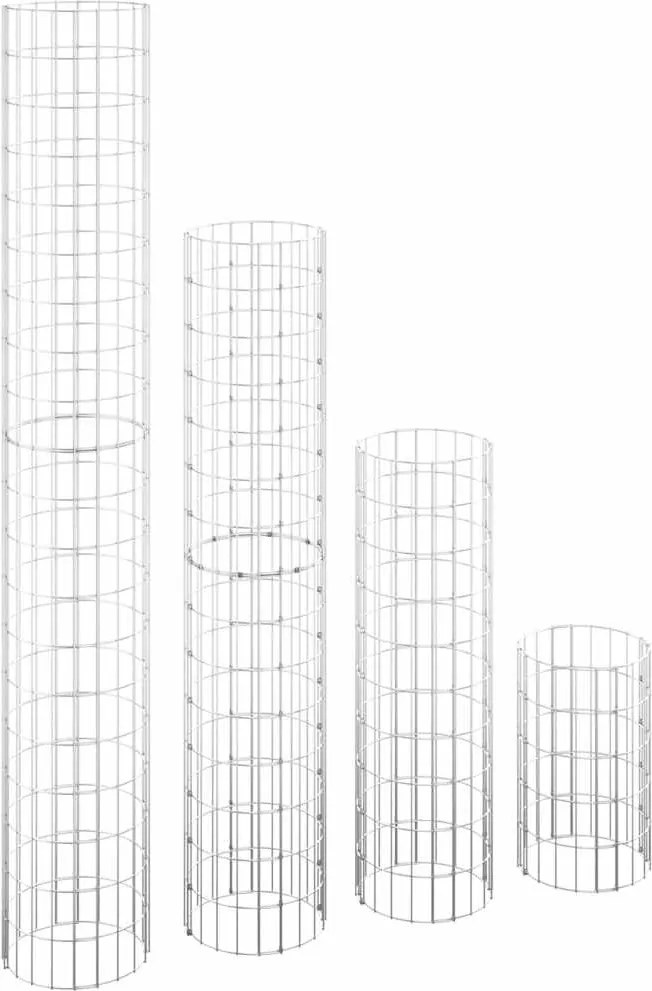 Kruhové gabionové vyvýšené záhony 4 ks Ø 30x50/100/150/200 cm 152023