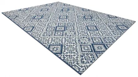 koberec COLOR 19247/699 SISAL Náměstí Diamant Talíř Modrý velikost 120x170 cm | krásné koberce cz