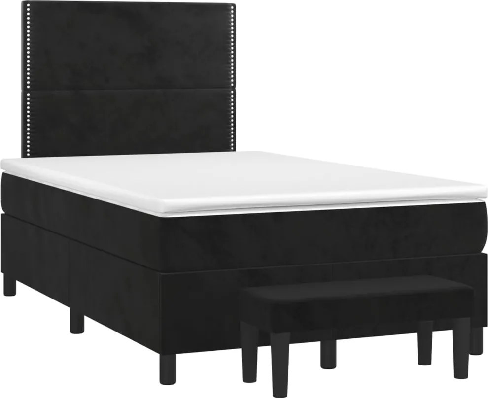 Box spring postel s matrací černá 120 x 200 cm samet 3137775