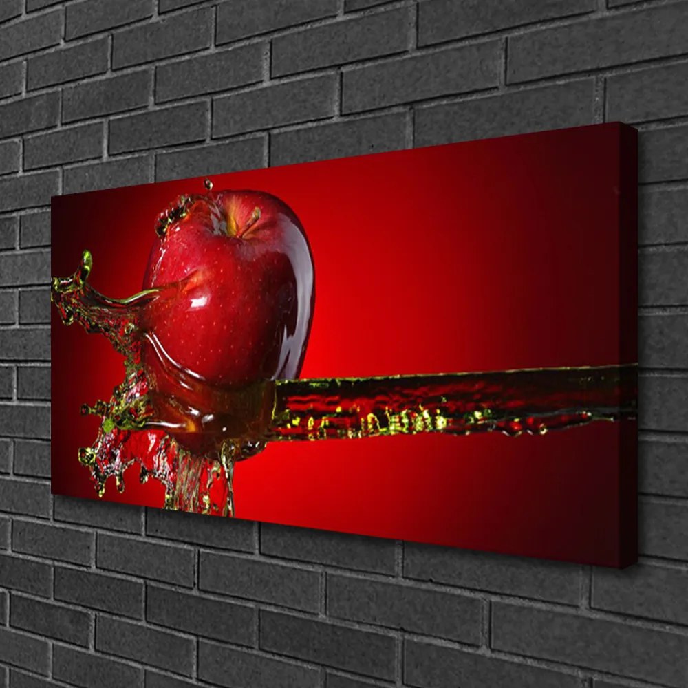 Obraz na plátně Jablko Voda Kuchyně 140x70 cm