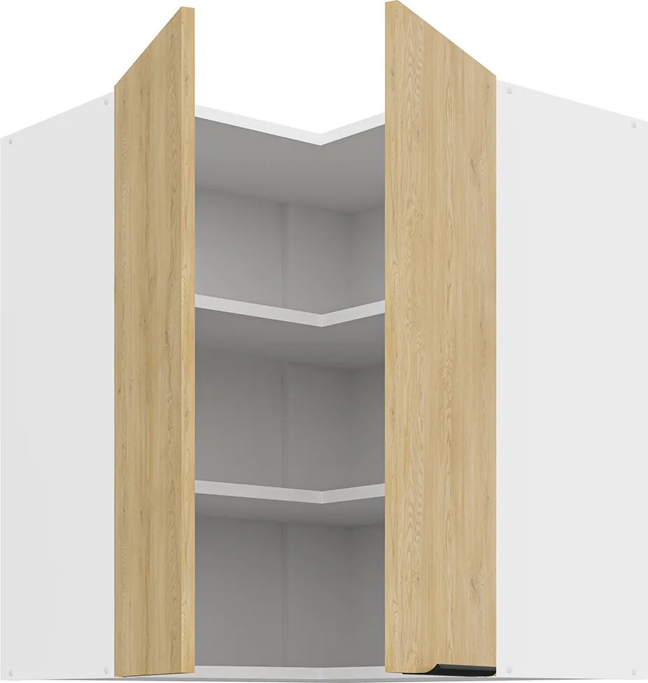 CREMONA bc | horní kuchyňská skříňka 60x60 GN-72 2F (90°) rohová s policemi | 60x60 cm | bílá/cremona