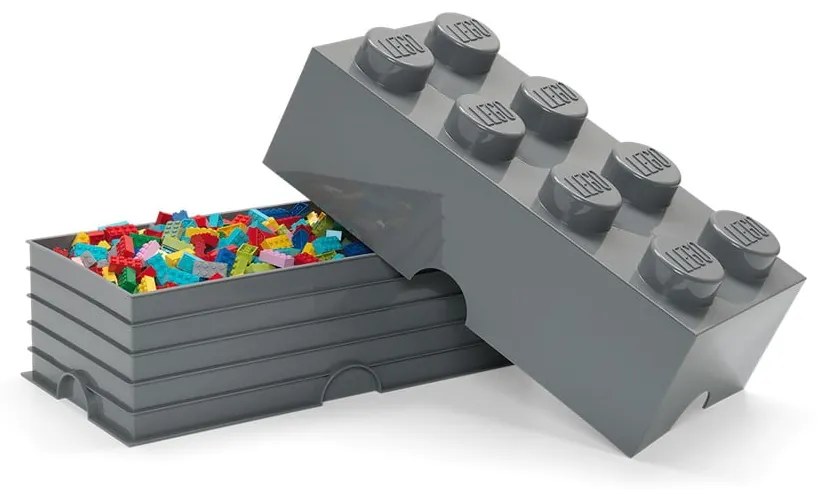 Dětský tmavě šedý úložný box LEGO® Rectangle