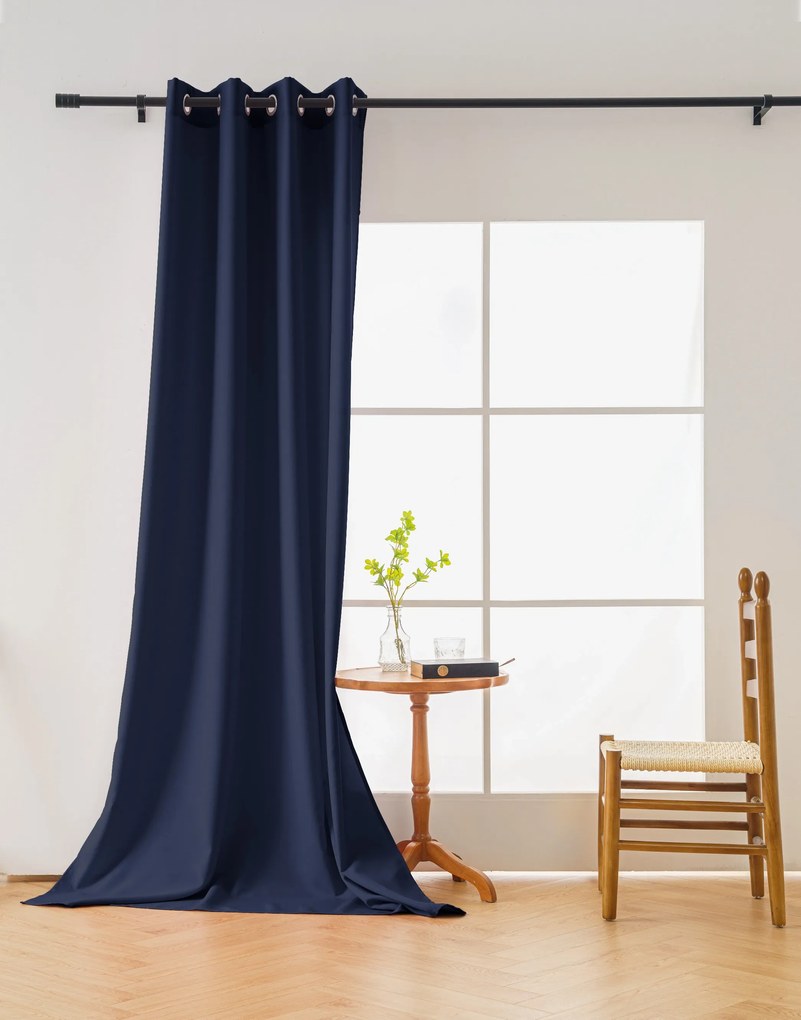 Tmavě modrý závěs OXFORD LIGHT 140x250 cm Zavěšení: Řasící páska