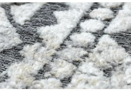 koberec Strukturální SOLE D3732 Aztécký, diamanty ploché tkaní šedá velikost 160x220 cm | krásné koberce cz