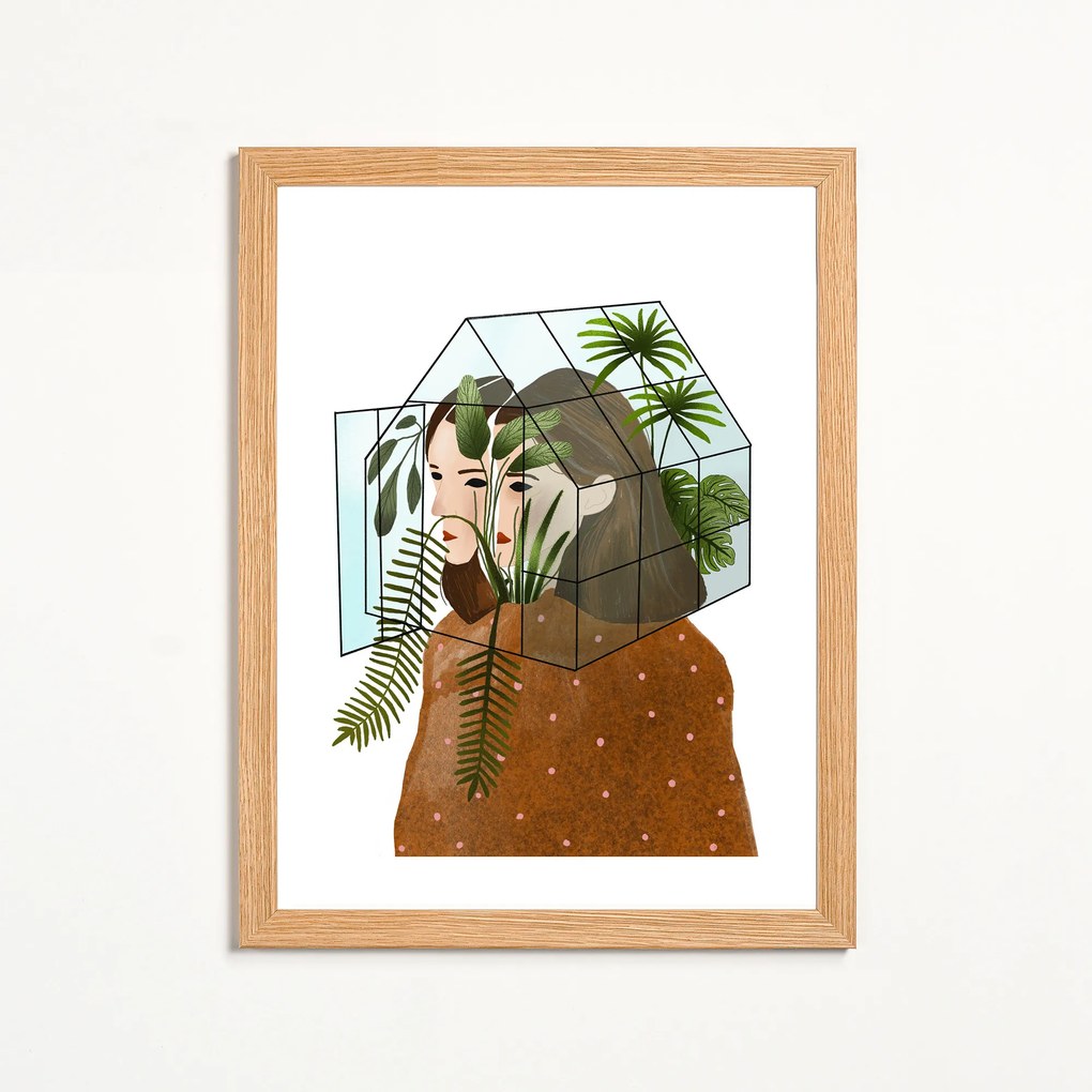 Martu Hlavajová | Greenhouse Rám: Bílý, Velikost: 70 x 50 cm