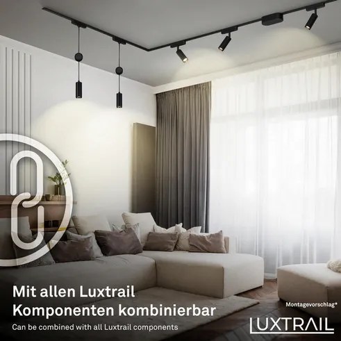 Lištové LED svítidlo BRILONER Luxtrail 48V závěsné svítidlo nastavitelná výška černá 8032015