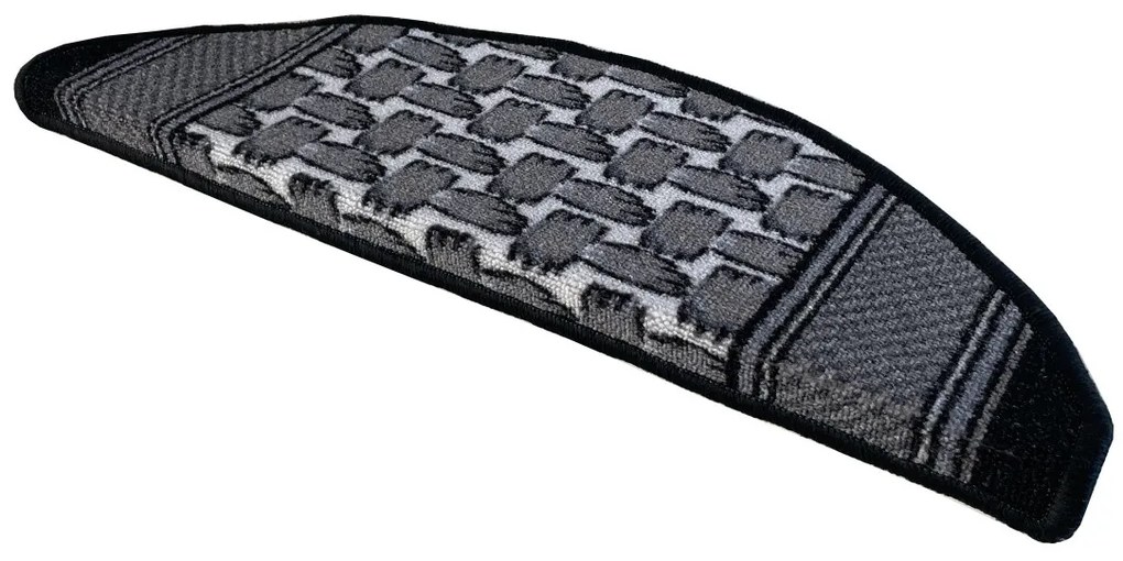 Vopi Nášlapy na schody Grenoble šedý půlkruh, samolepící - 28x65 půlkruh (rozměr včetně ohybu)