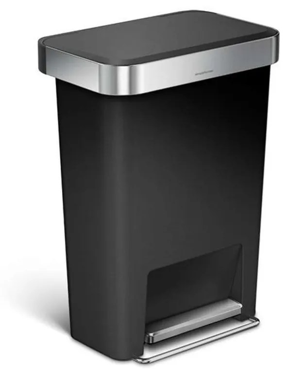 Simplehuman - Odpadkový koš 45 l, s kapsou na sáčky,  nerez/černá CW1385CB