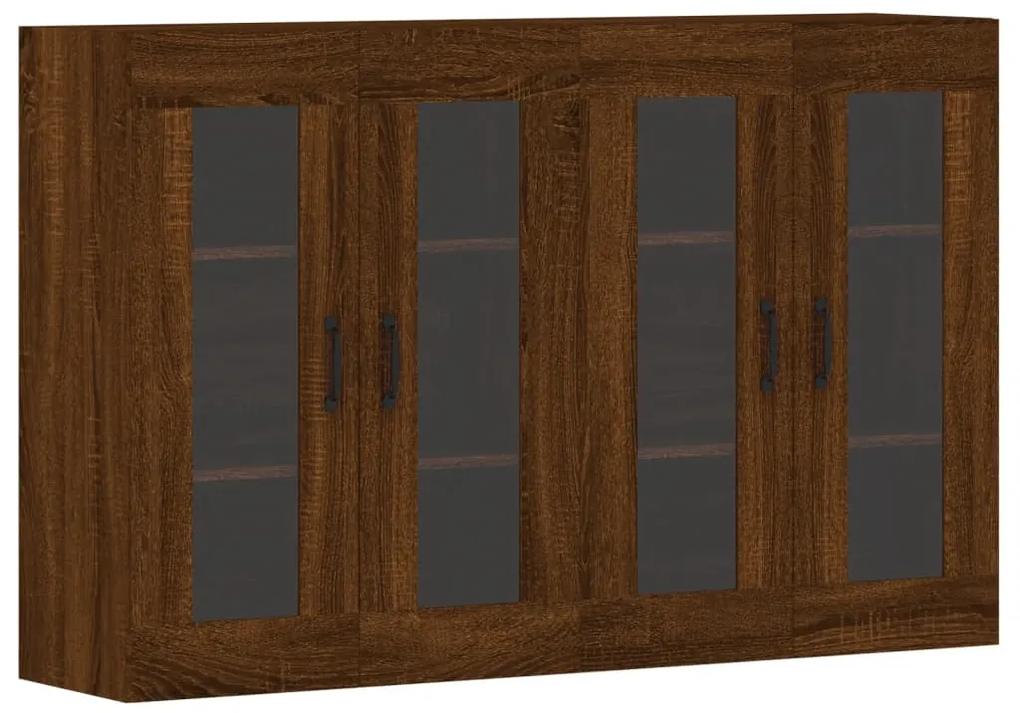 Nástěnné skříňky 2 ks hnědý dub kompozitní dřevo,  3197912