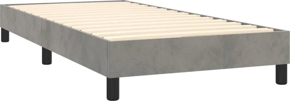 vidaXL Box spring postel s matrací 100x200 cm samet [3127715] Barva: světle šedá