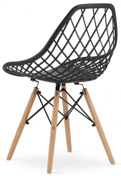 Jídelní židle SAKAI černá (hnědé nohy)