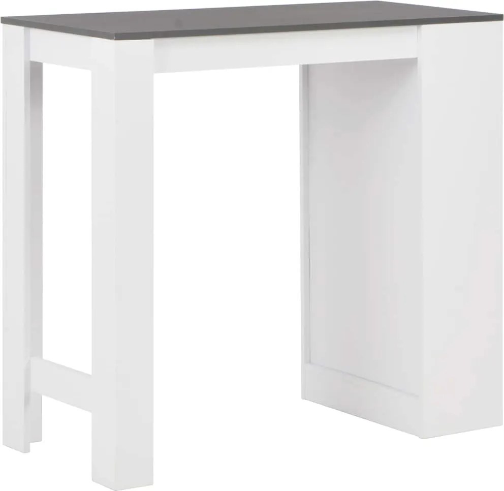 280216  Bar Table with Shelf White 110x50x103 cm 280216