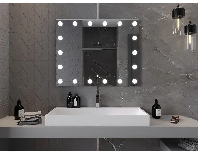 Mexen Dona podsvícené koupelnové zrcadlo 100 x 80 cm, LED 6000K, ventilátor - 9818-100-080-611-00