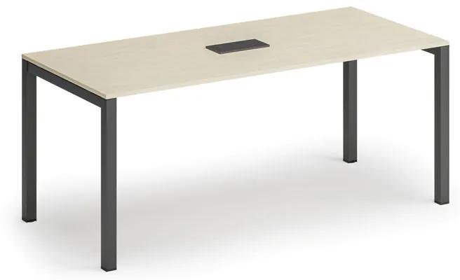 Stůl SQUARE 1800 x 800 x 750, grafit + stolní zásuvka TYP V, černá