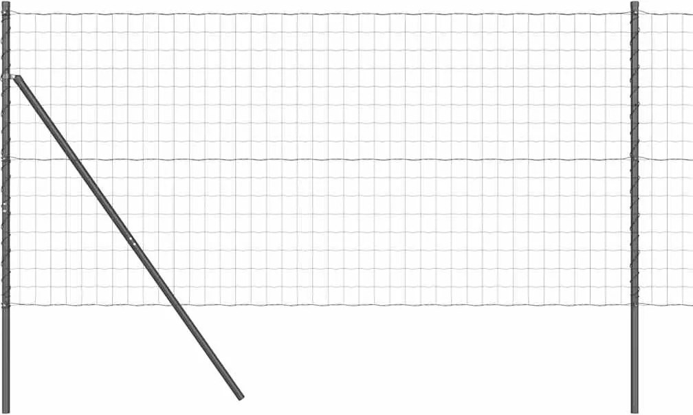 Euro plotové kotvení 10 x 1,2 m Ocel potažená PVC Šedá Síťovina 3350440