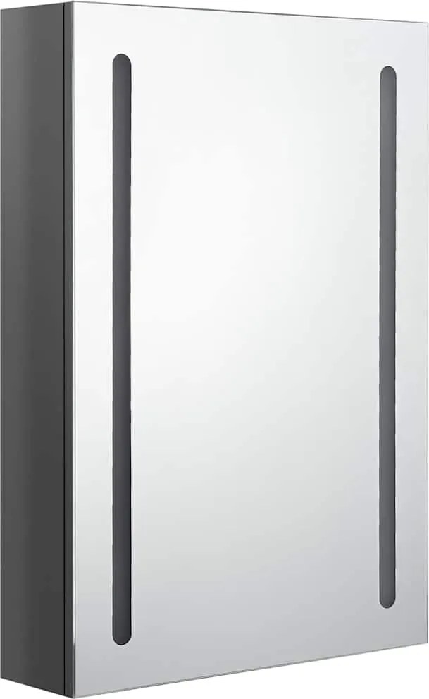 LED koupelnová skříňka se zrcadlem zářivě šedá 50 x 13 x 70 cm 326498