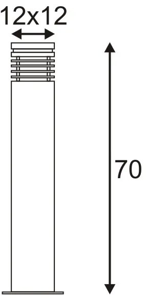 SLV Arrock Granite 70, venkovní sloupek z žuly sůl/pepř, 1x15W, výška 70cm, IP44