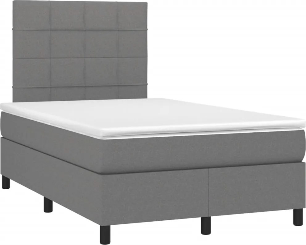 Box spring postel s matrací tmavě šedá 120x200 cm textil 3141762