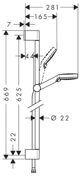 Hansgrohe Crometta Sprchový set 65 cm Vario, bílá chrom 26532400